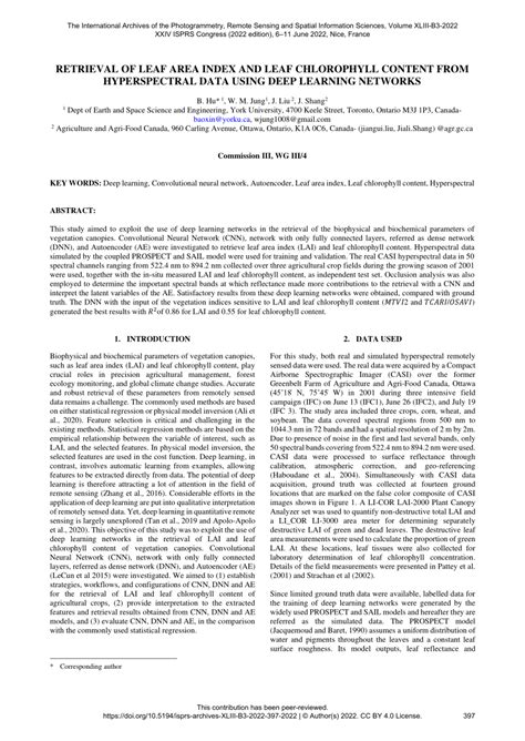 Pdf Retrieval Of Leaf Area Index And Leaf Chlorophyll Content From