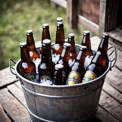 Premium Photo Beer Bottles In A Bucket