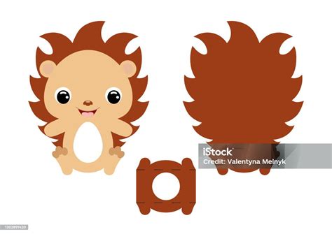 Diy 귀여운 고슴도치 초콜릿 계란 홀더 템플릿 부활절 달걀소매 종이 상자 인쇄 가능한 색상 구성표입니다 레이저 절단 벡터 템플릿 격리 된 포장 디자인 그림 Diy에 대한