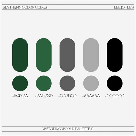 Slytherin Color Palette Wizarding World Palettes