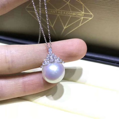 珍珠夫妻网红款爱迪生18k金珍珠吊坠大白色妖紫色正品s925多虎窝淘