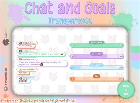 5 Colors Rounded Bubble Chat And Goals For Stream Twitch Etsy