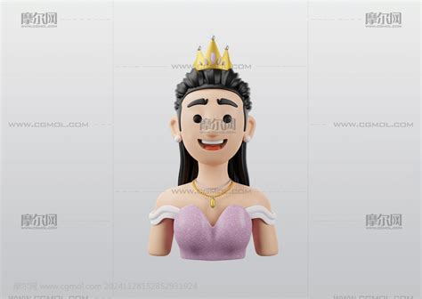 卡通公主卡通角色模型下载 摩尔网cgmol