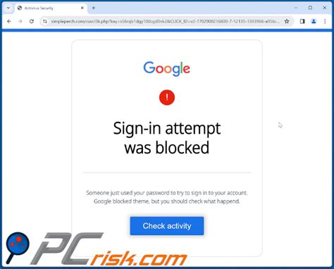 POP UP Arnaque Google Sign in Attempt Was Blocked Étapes de suppression et de récupération