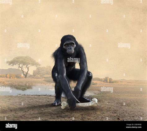 Illustration Of Lucy A Young Female Australopithecus Afarensis