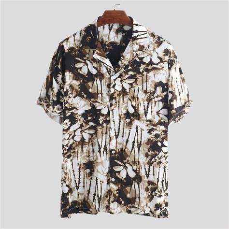 New Mens Summer Floral Printing Casual Loose Fashion Shirts Chile Shop