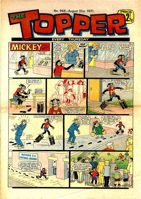 The Topper No968 21st August 1971 Old Comics Comics Comic Books