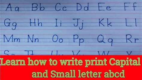 Four Line Writing Capital And Small Letters