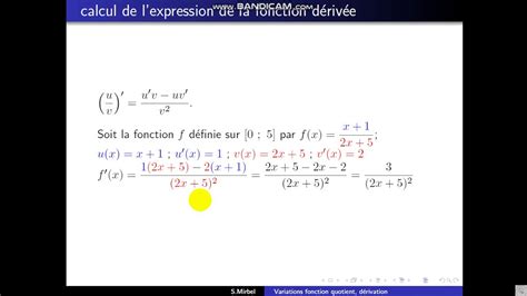 Variations Fonction Rationnelle Youtube