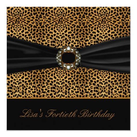 Luxurious Leopard Womans 40th Birthday Party Invitation