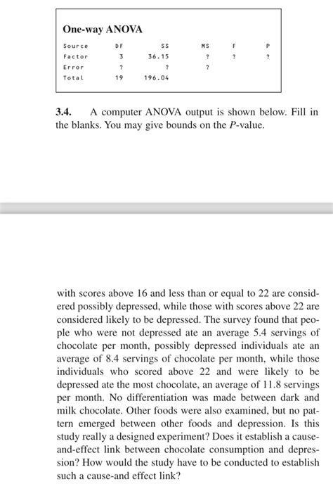 Solved 34 A Computer Anova Output Is Shown Below Fill In