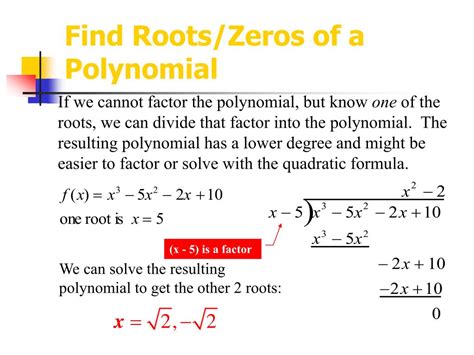 PPT Roots Zeros Of Polynomials I PowerPoint Presentation Free Download ID 563959