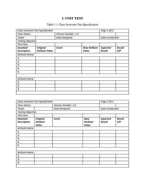 contoh template unit integration and system testing pdf