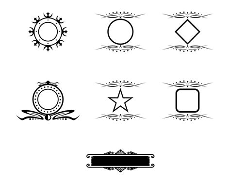 Set Of Black Vintage Frames Design Elements Text Symbol Classic Vector
