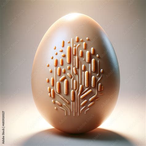 Eggshell Surface Artfully Depicted With Harmful Bacteria Conceptually