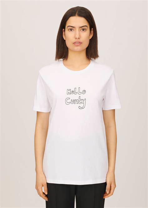Hello Cunty Unisex T Shirt In White Bella Freud
