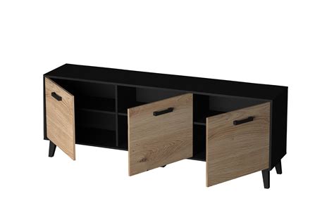 Artona 002 Tv Lowboardfrontdekor Artisan Eichekorpusschwarz