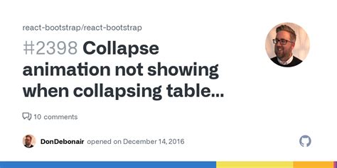 Collapse Animation Not Showing When Collapsing Table Rows Issue React Bootstrap React