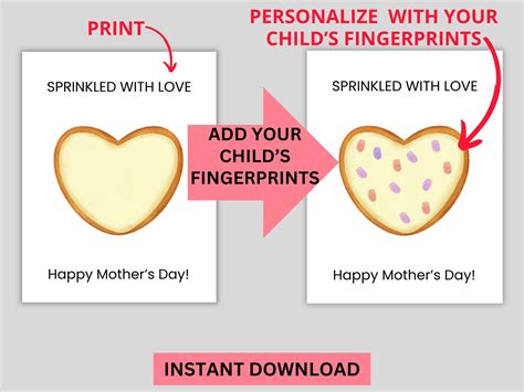 Mothers Day Fingerprint Craft Printable Mothers Day T Mothers