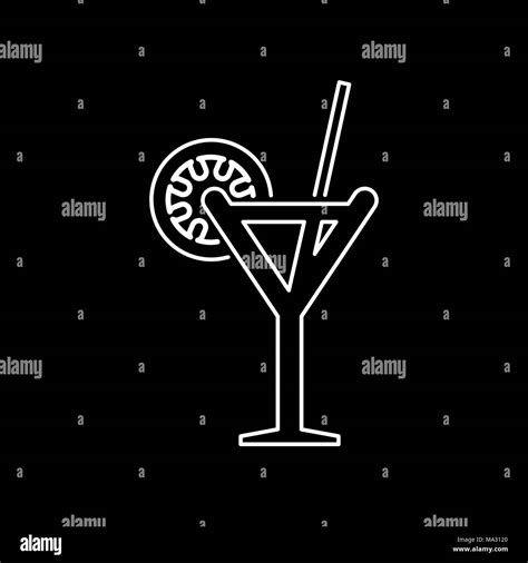 Cocktail Glass Icon Simple Flat Style Illustration Stock Vector Image