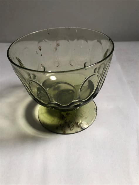 Vintage Green Pedestal Glass Etsy