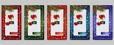 크리스마스와 새 해 소셜 네트워크 이야기 편집 가능한 벡터 템플릿 일러스트레이션에 대한 스톡 벡터 아트 및 기타 이미지 일러스트레이션 크리스마스 프레임 Istock