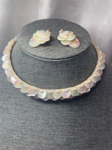 1960s Bib Necklace With Fringe Gem