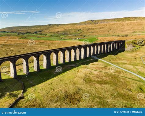 Aerial Of The Ribblehead Viaduct A Grade II Listed Structure Stock