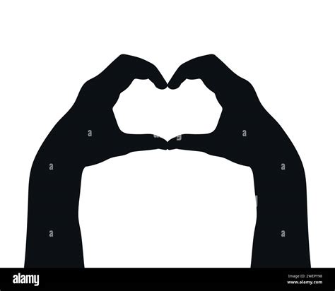 Hand Drawn Hands Making Heart Silhouette Hands Making A Heart Gesture