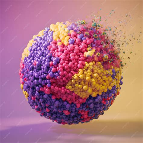 Premium Photo 3d Sphere Of Colorful Particles Some Disintegrating