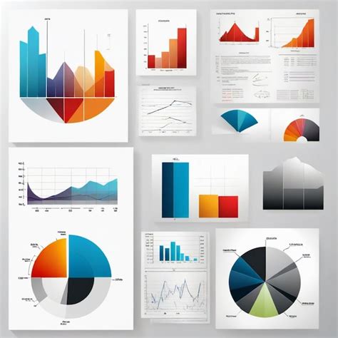 A Collection Of Business Cards Including A Chart With A Graph And