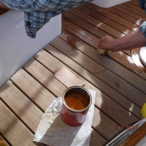 Chip And Debbie Willis On Sv Elegantsea Cockpit Teak Grate Gets A Coat