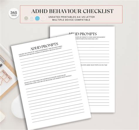 Adhd Behavioral Checklist Printable Adhd Symptoms Tracker Adhd Management Guide Behavior
