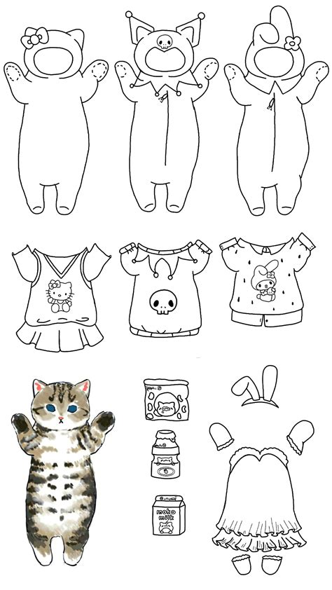 Бумажные котики с одеждой для распечатки из пинтереста Mimipic Hello Kitty Wallpaper Retro