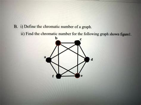 B I Define The Chromatic Number Of A Graph Ii Find The Chromatic Number
