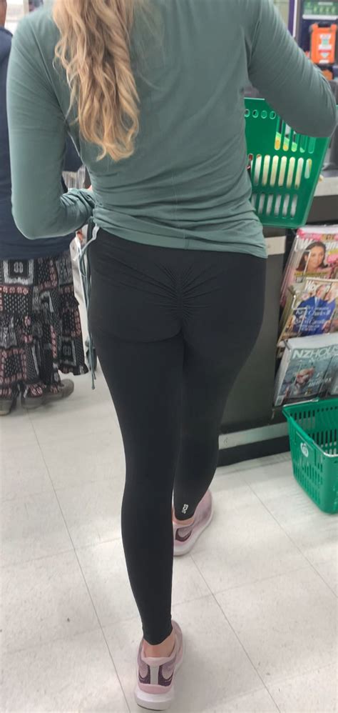 Two Nice Asses In Leggings At The Counter Spandex Leggings And Yoga
