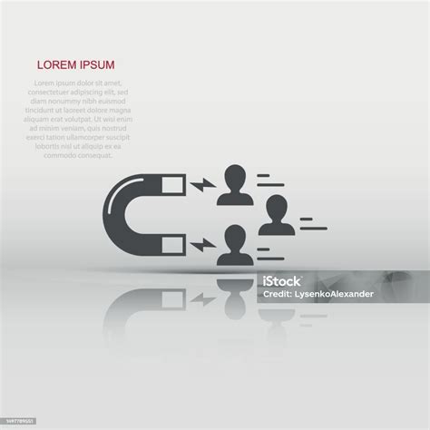 플랫 스타일로 리드 변환 아이콘 흰색 격리 된 배경에 벡터 그림을 끈다 자석 비즈니스 개념 고객에 대한 스톡 벡터 아트 및 기타