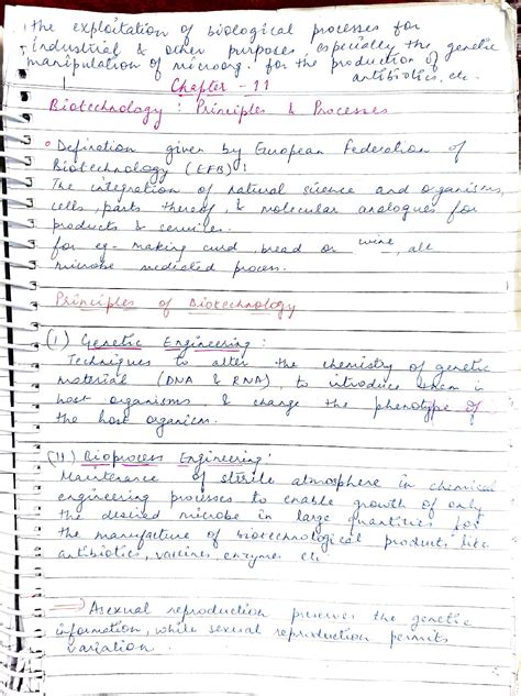 Biology Class Th Chapter Molecular Basis Of Inheritance Handwritten