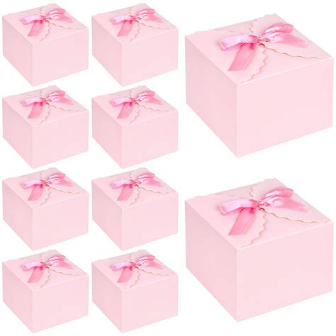 Vgoodall 10pcs T Boxes With Ribbon Pink Candy Box With