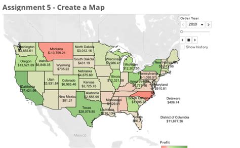 workbook assignment 10 pie chart map