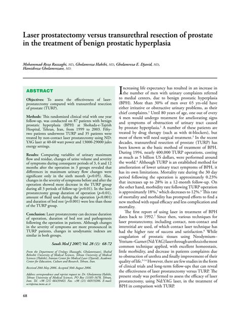 Pdf Laser Prostatectomy Versus Transurethral Resection Of Prostate In The Treatment Of Benign