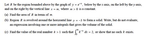 solved let r be the region bounded above by the graph of y