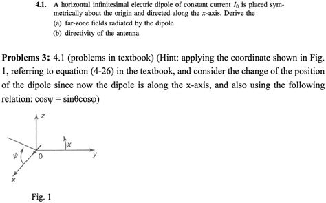 Solved 41 A Horizontal Infinitesimal Electric Dipole Of Constant