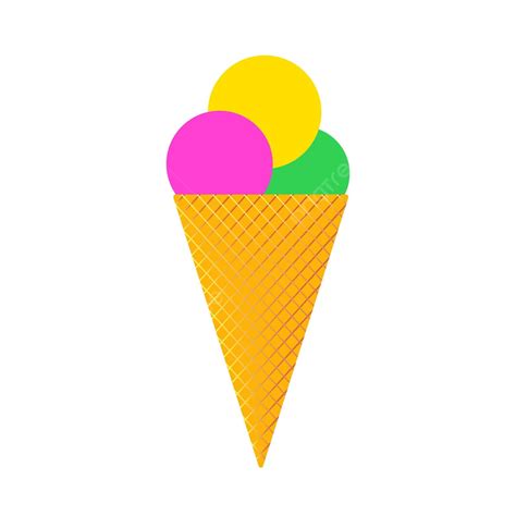 Ice Cream Cone Vector Illustration Art Ice Shape Vector Art Ice