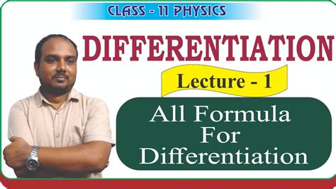 Class 11th Differentiation अवकलन Lecture 1 All Formula Youtube