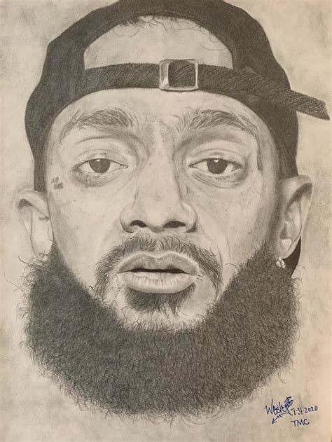 Nipsey Hussle Portrait Drawingdigital Prints Only Etsy In 2024