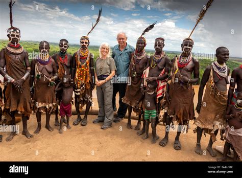 Ethiopia South Omo Kolcho Village Senior Female Foreign Tourist