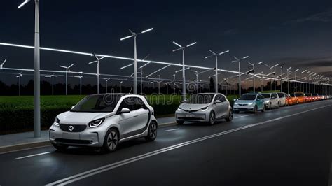 Seamless Flow Of Electric Vehicles In A Smart Transportation Grid Stock Illustration