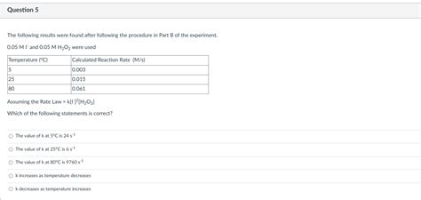 Solved Question 5the Following Results Were Found After