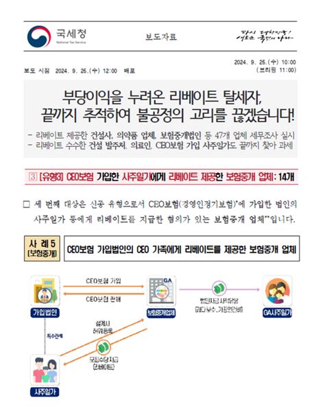 기업성장 컨설팅 국세청 불법 법인보험계약 대리점 14개 업체 대상 강도 높은 세무조사 착수 전자신문